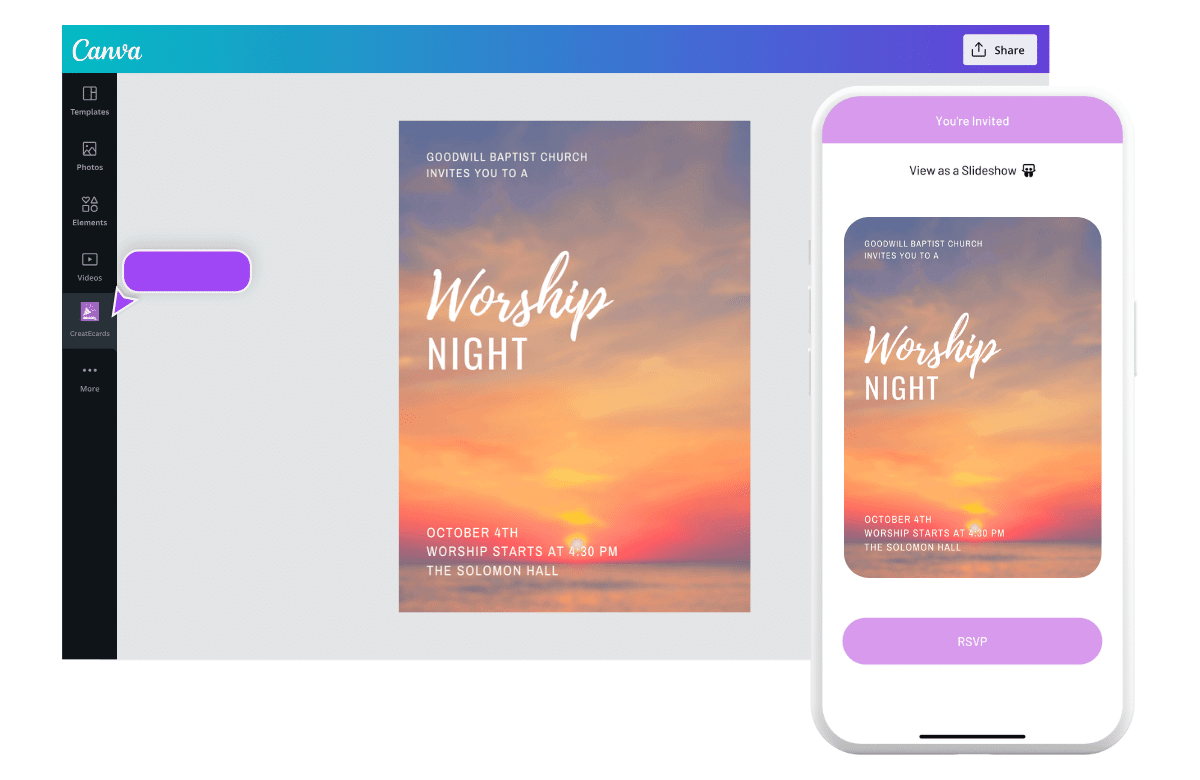 Church Event Invitations - Seamless Planning with Canva & CreatEcards
