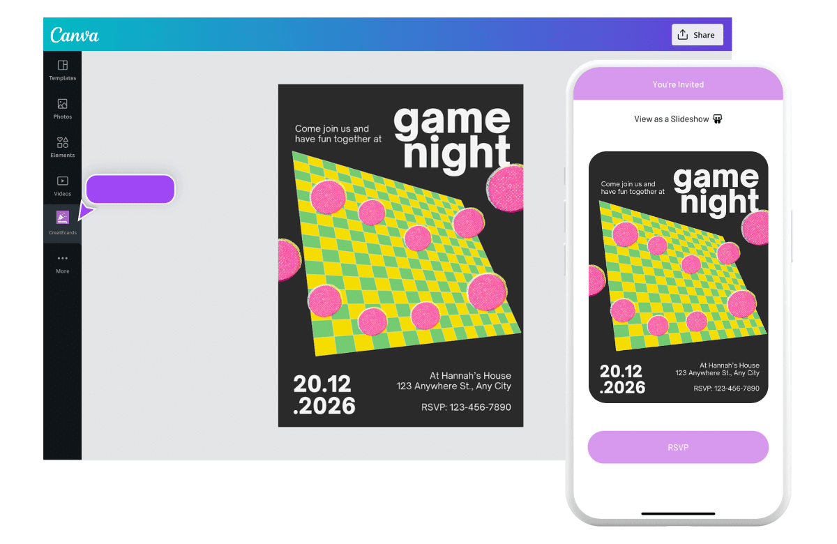 Game Night Invitations - Online RSVP & Management